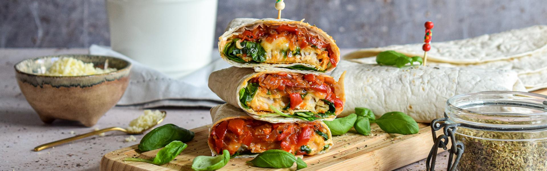 Wrap met Kombino tomaat-mozzarella en paprikasaus | Spar